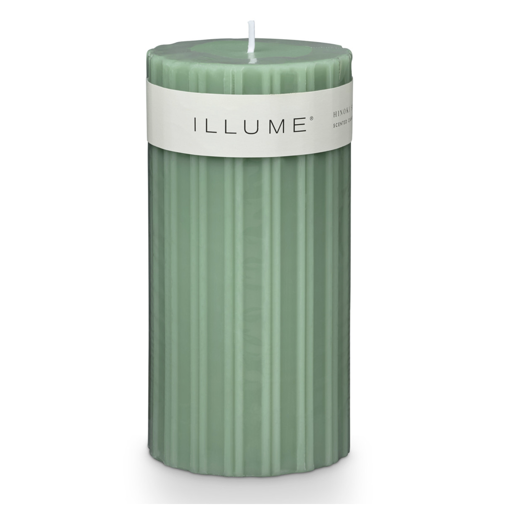 Illume Hinoki Sage Ribbed Pillar Medium Candle – Home Treasures & More