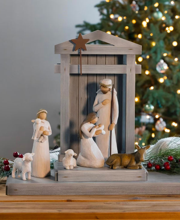 Willow Tree Nativity - Deluxe Starter Figures Plus Creche, 7-Piece Set ...