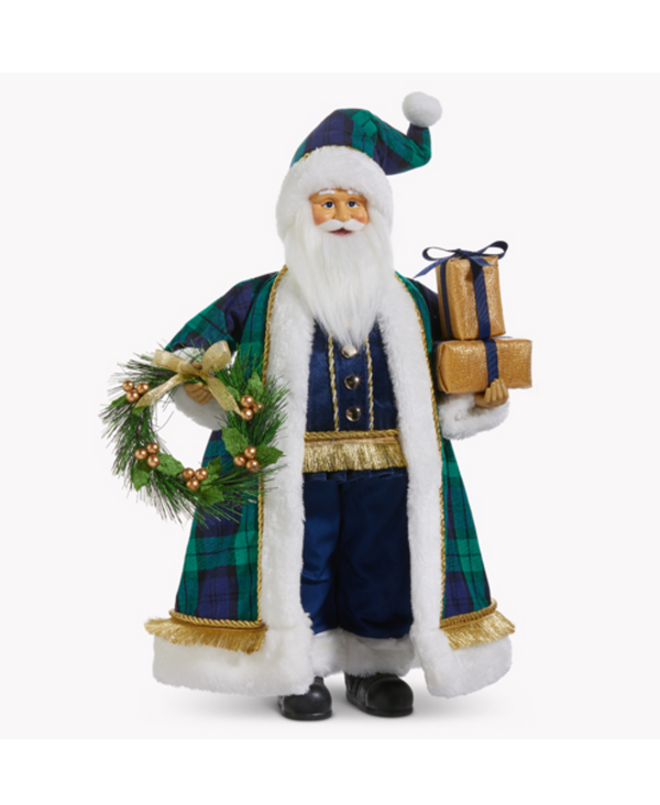 18" Black Watch Plaid Santa – Home Treasures & More