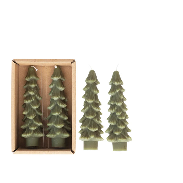 5" Unscented Tree Shaped Taper Candles - Evergreen – Home Treasures & More