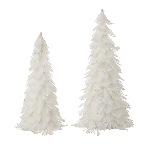 18" White Feather Trees – Home Treasures & More